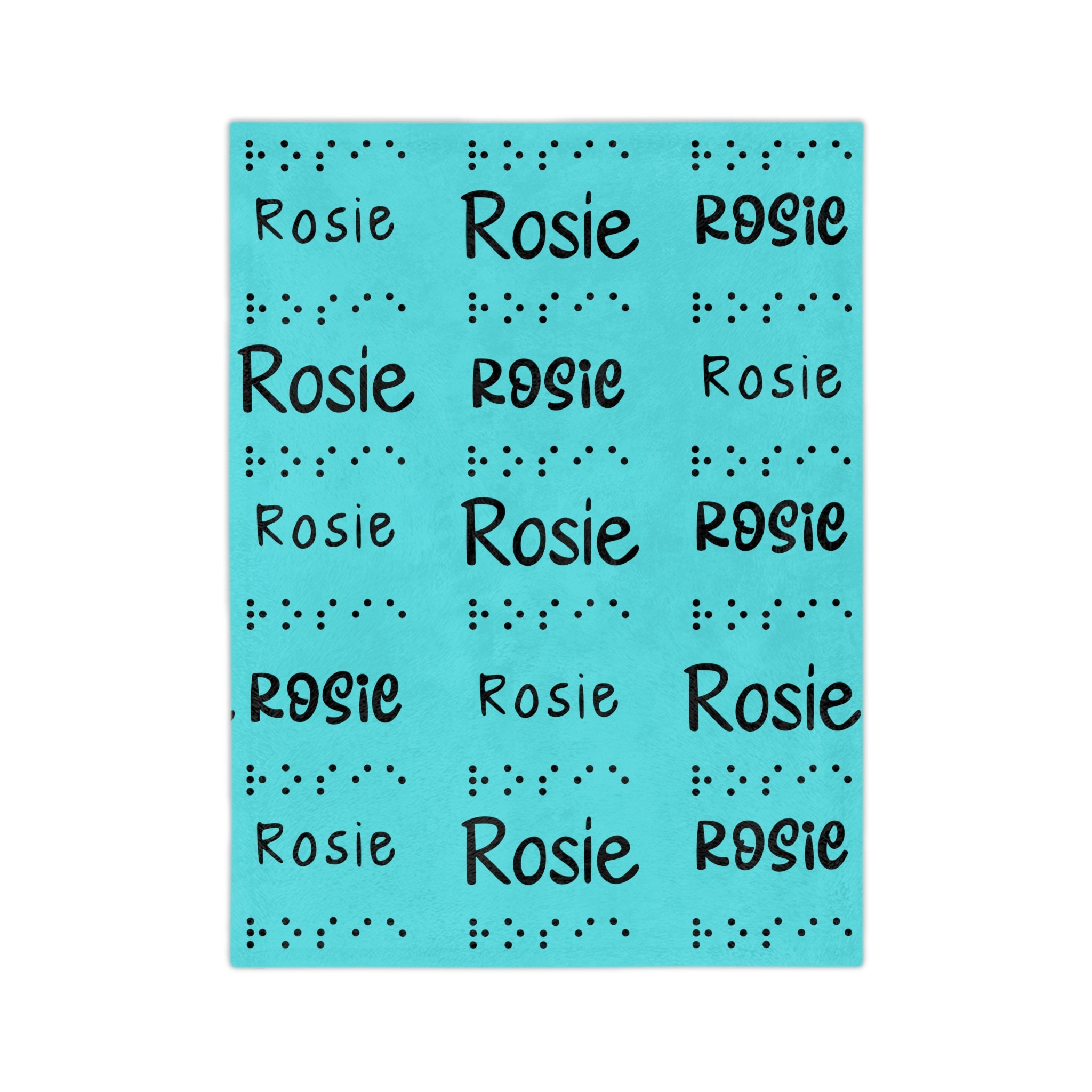 Personalized Blanket With Visual Braille, Sim Braille Cozy Blanket ...