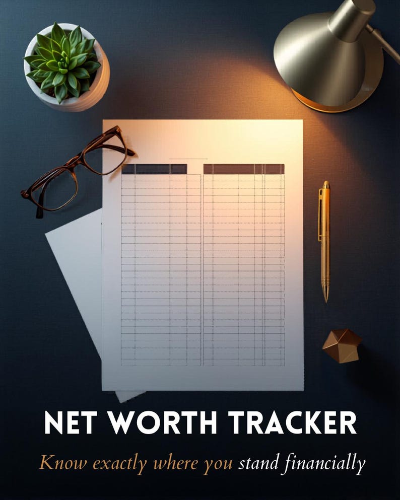 Net Worth Tracker Printable | Assets Vs. Liabilities | Financial Goals ...