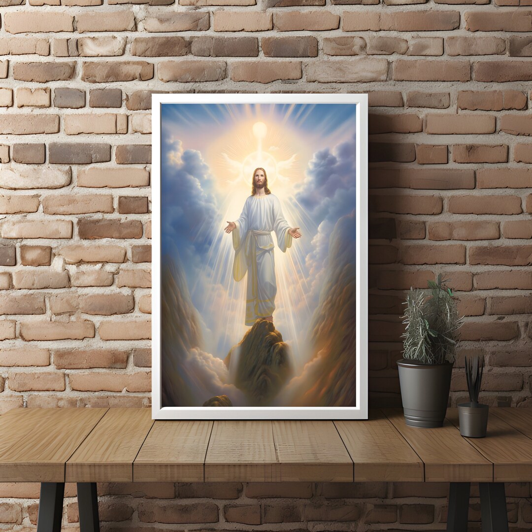 Jesus Resurrected - Jesus Has Risen Poster Print Christian Home Decor ...