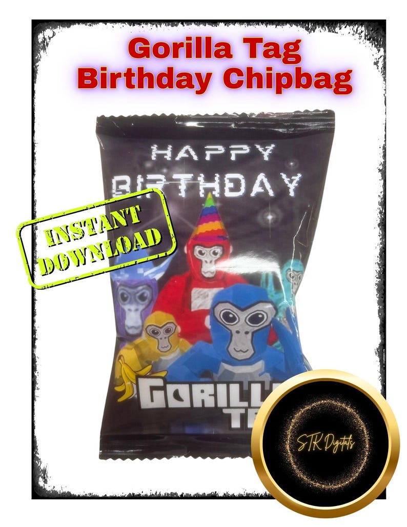 Gorilla Tag Chip Bag Digital Download. Instant Download! - Etsy