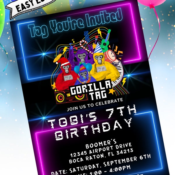 Gorilla Birthday Card - Etsy UK
