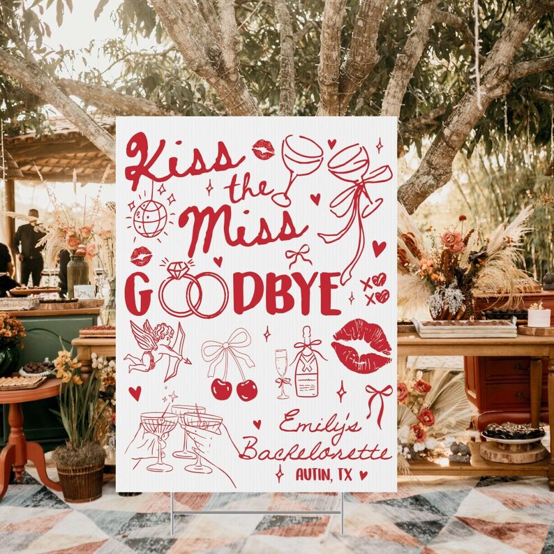 Kiss the Miss Goodbye Bachelorette Tapestry, Kiss the Miss Goodbye ...
