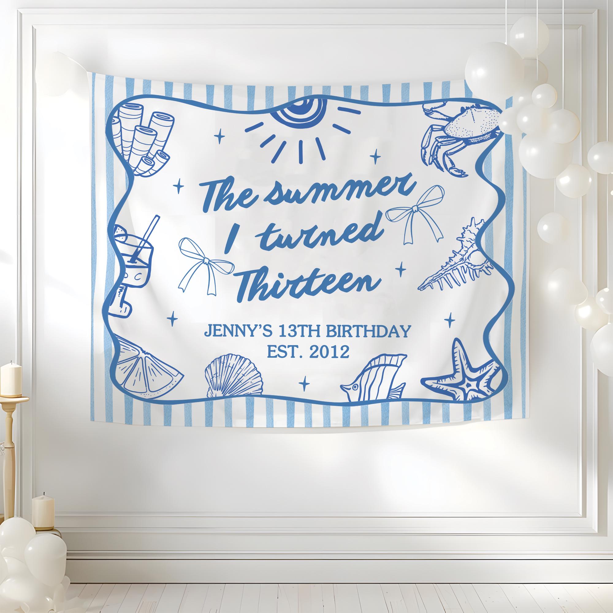 The Summer I Turned Thirteen Birthday Tapestry, Custom 13th Birthday ...