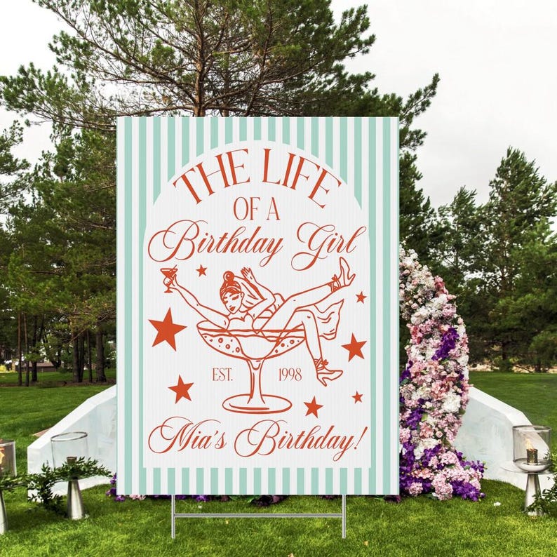 Life of A Birthday Girl Tapestry, Custom Birthday Showgirl Banner ...