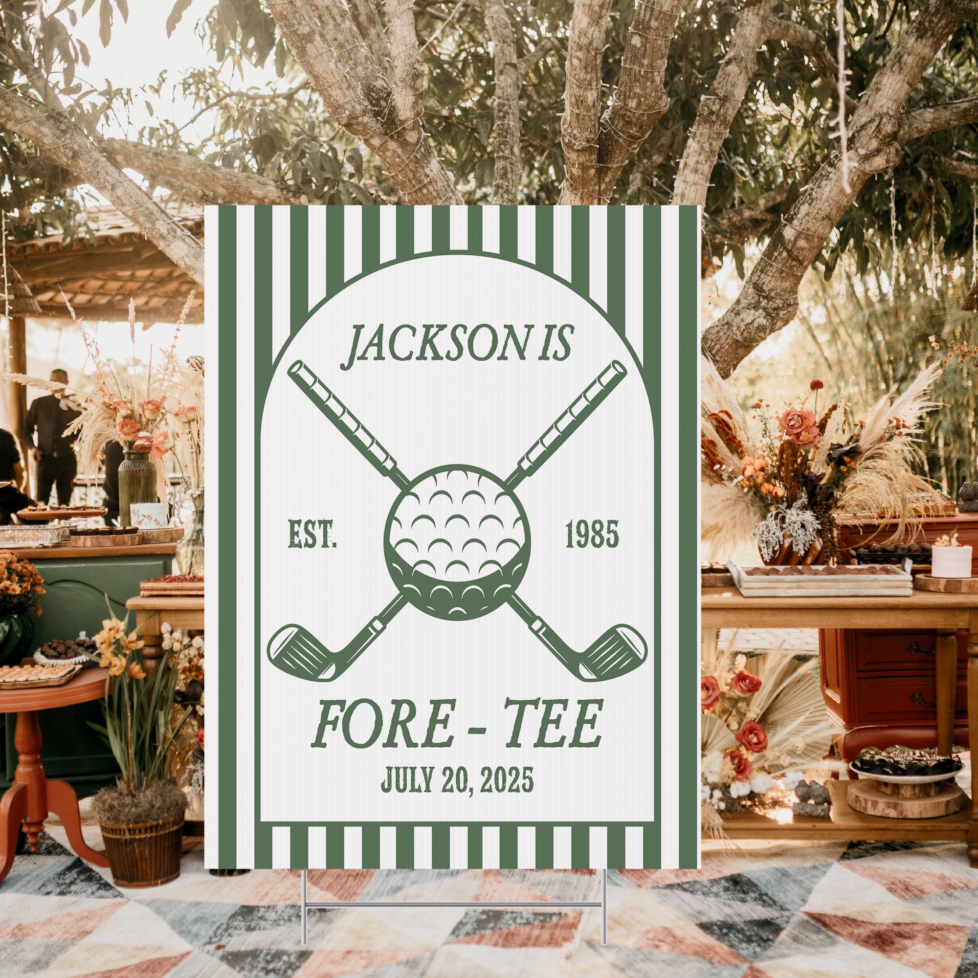 Golf 40th Birthday Party Tapestry, Fore-tee Birthday Decorations, 40th ...