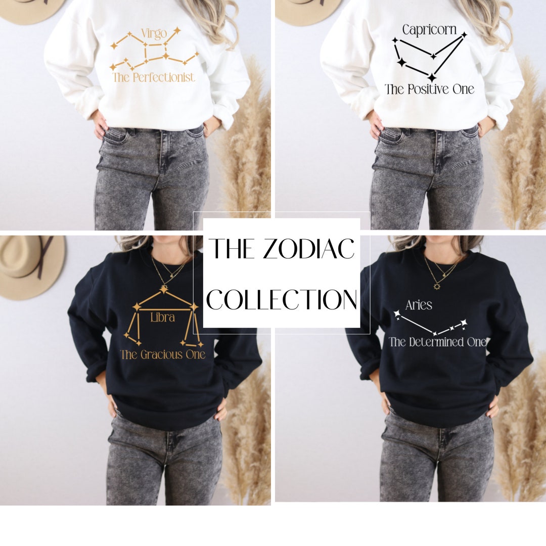 Zodiac Sweatshirt With Constellation Stars, Astrology Sweatshirt ...