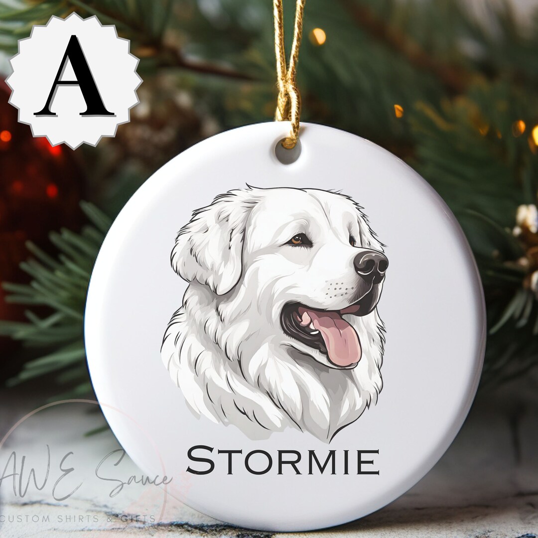 Personalized Great Pyrenees Dog Christmas Picture Ornament, New Dog ...