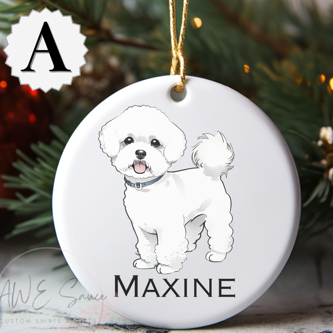 Personalized Bichon Frisé Dog Christmas Picture Ornament - Etsy