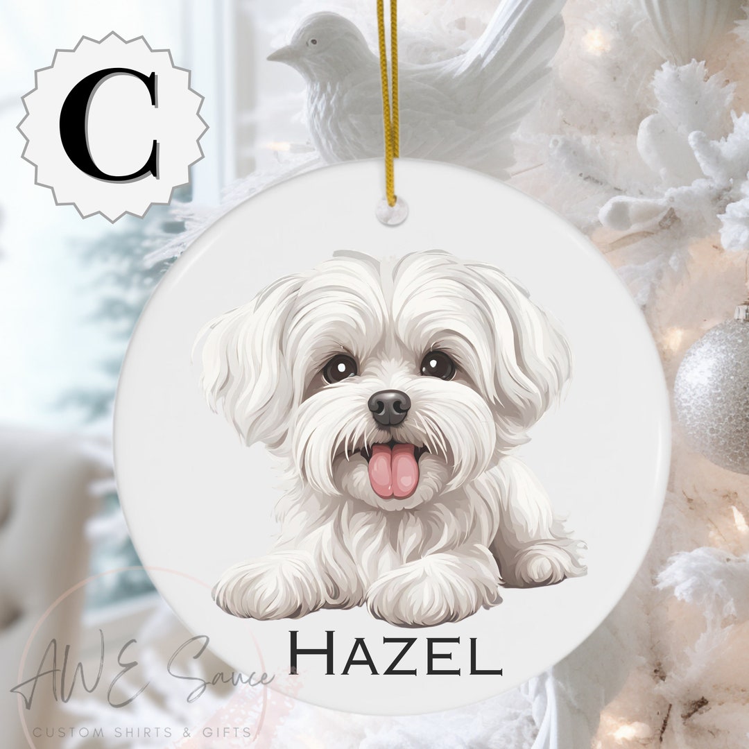 Personalized Maltese Dog Christmas Picture Ornament, New Dog Gift ...