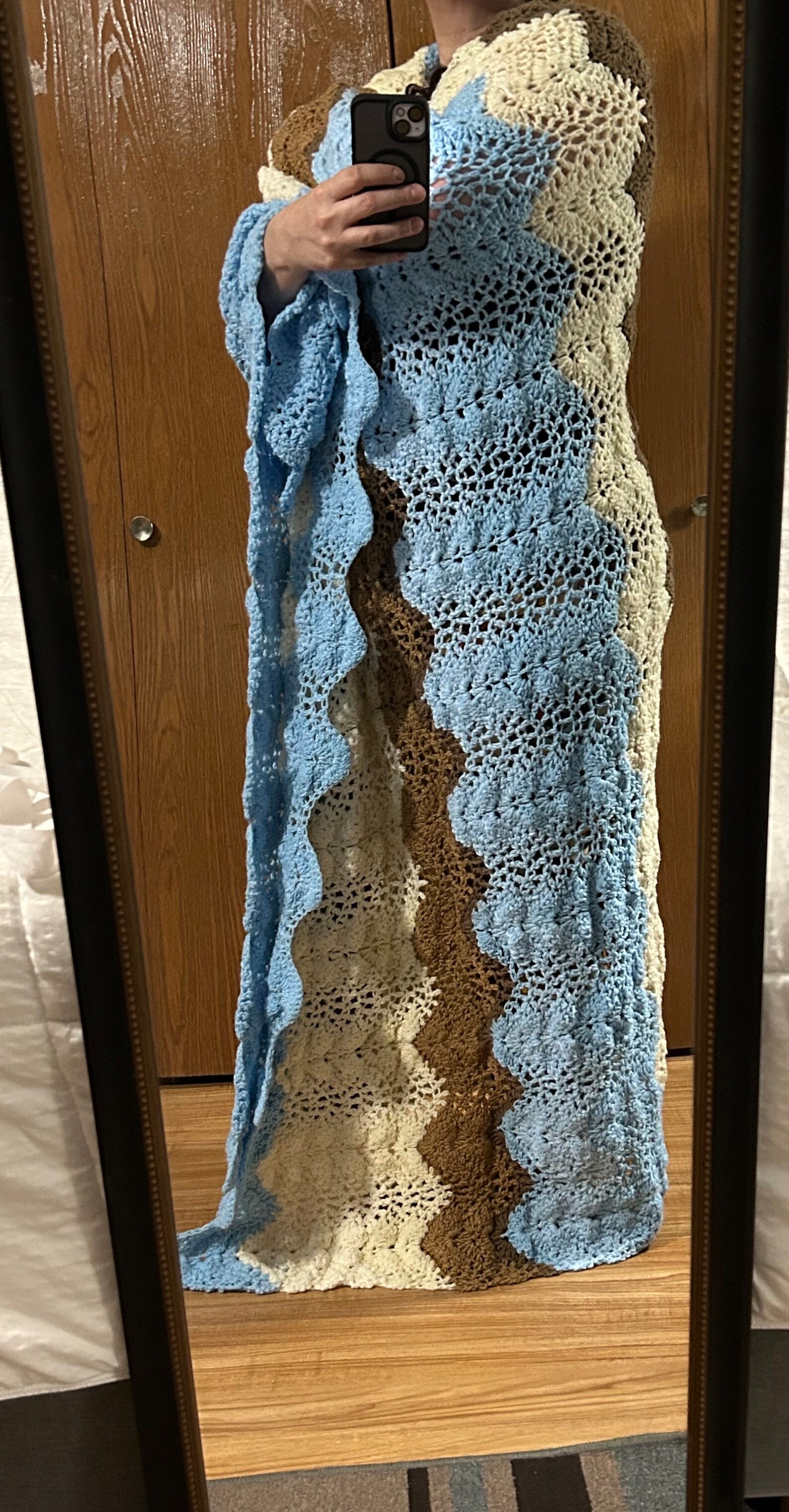 Handmade Crocheted Beach Themed Ripple Striped Afghan Blanket - Etsy