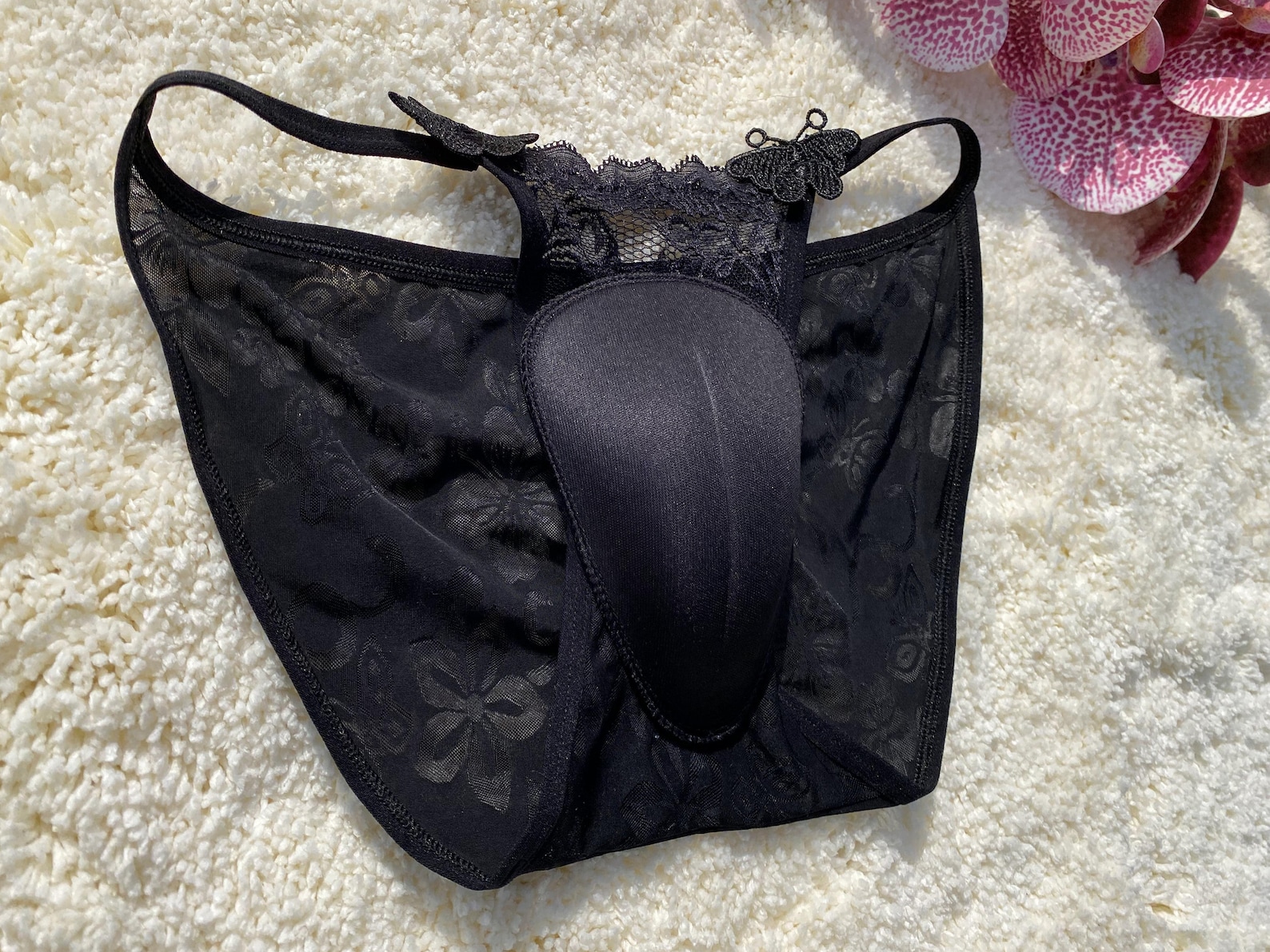 LINRA Hiding Gaff Panties Butterfly Underwear Sponge Camel Toe Brief ...