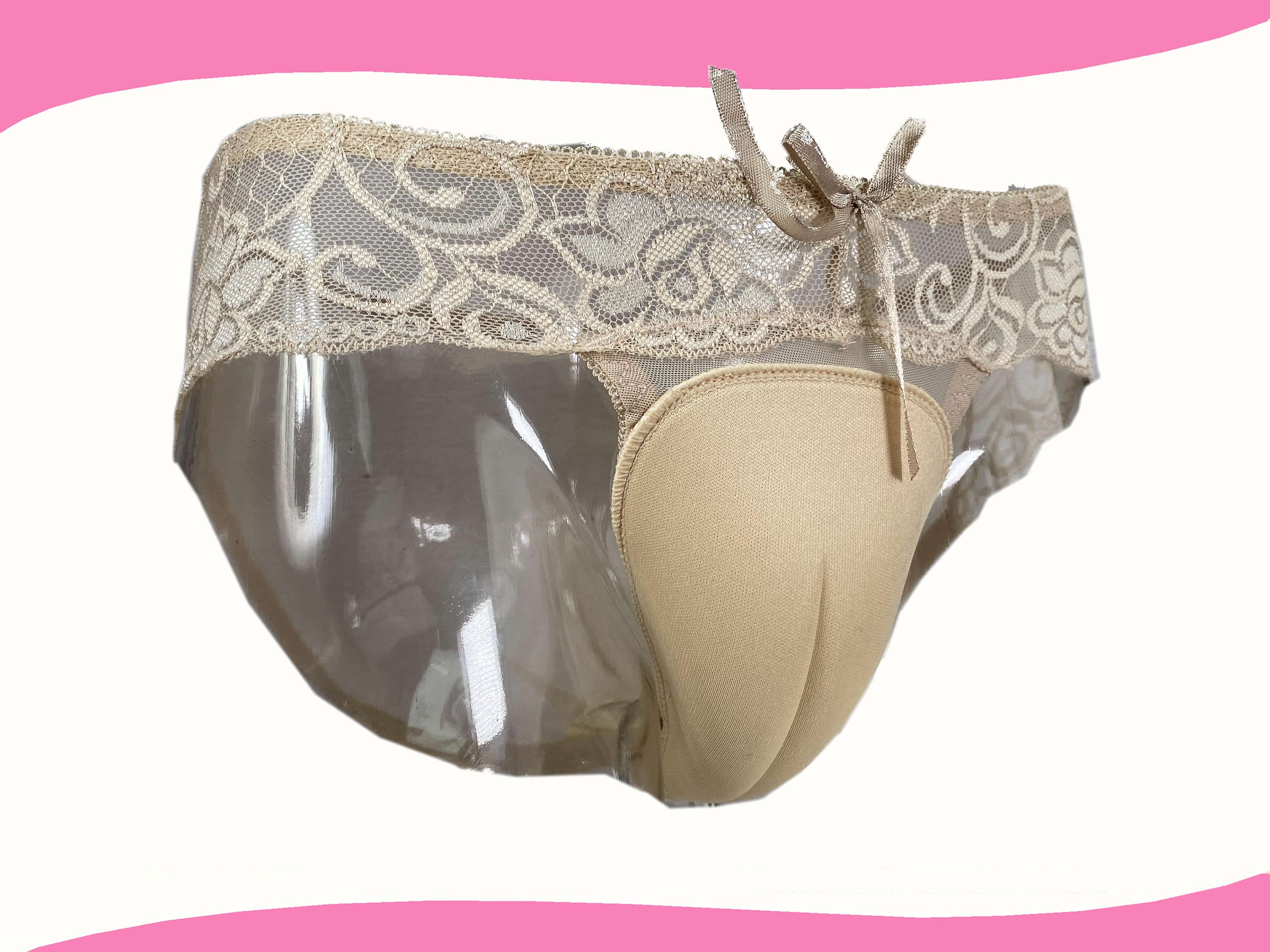 LINRA Hiding Gaff Panty Sexy Soft Lace Underwear Sponge Camel Toe Brief ...