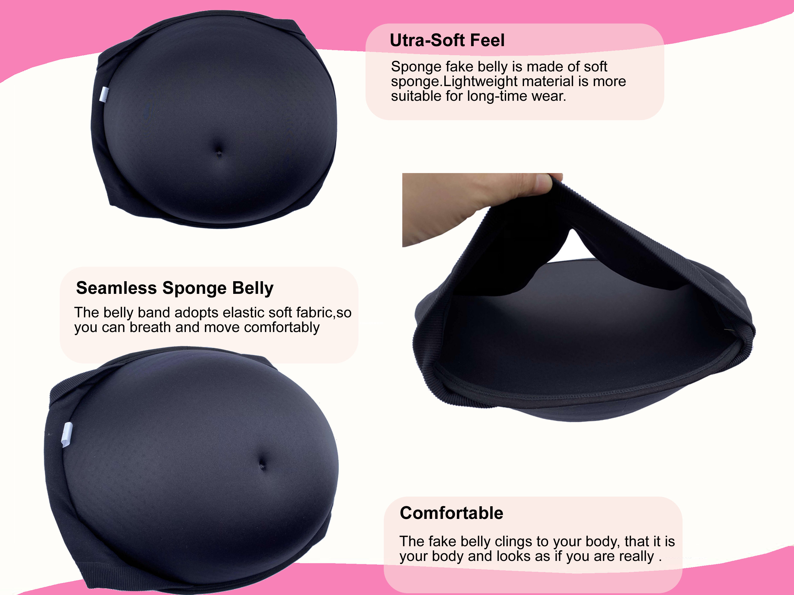 LINRA Sponge Fake Pregnancy Belly With Seamless Waistband for Movie TV ...