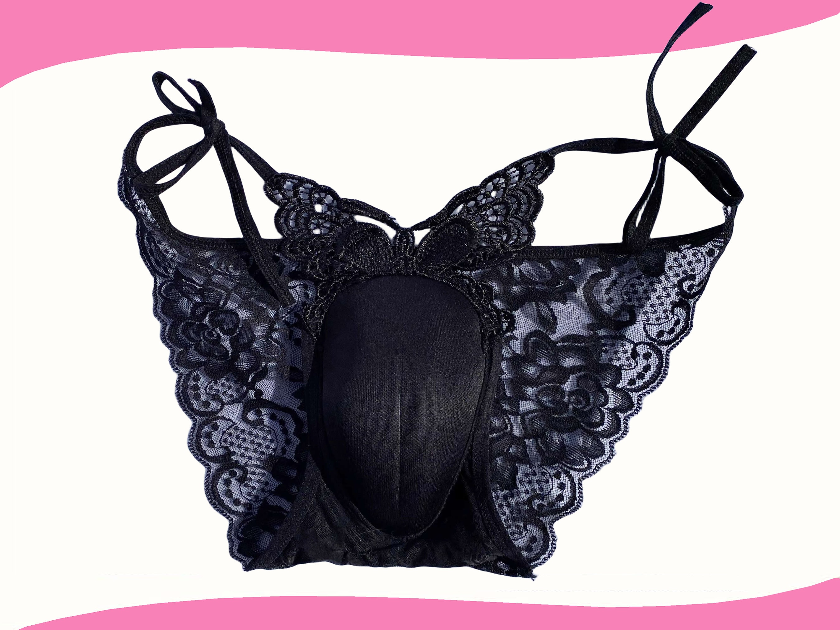 LINRA Hiding Gaff Panty Sexy Side Tie Lace Adjustable Low-rise ...