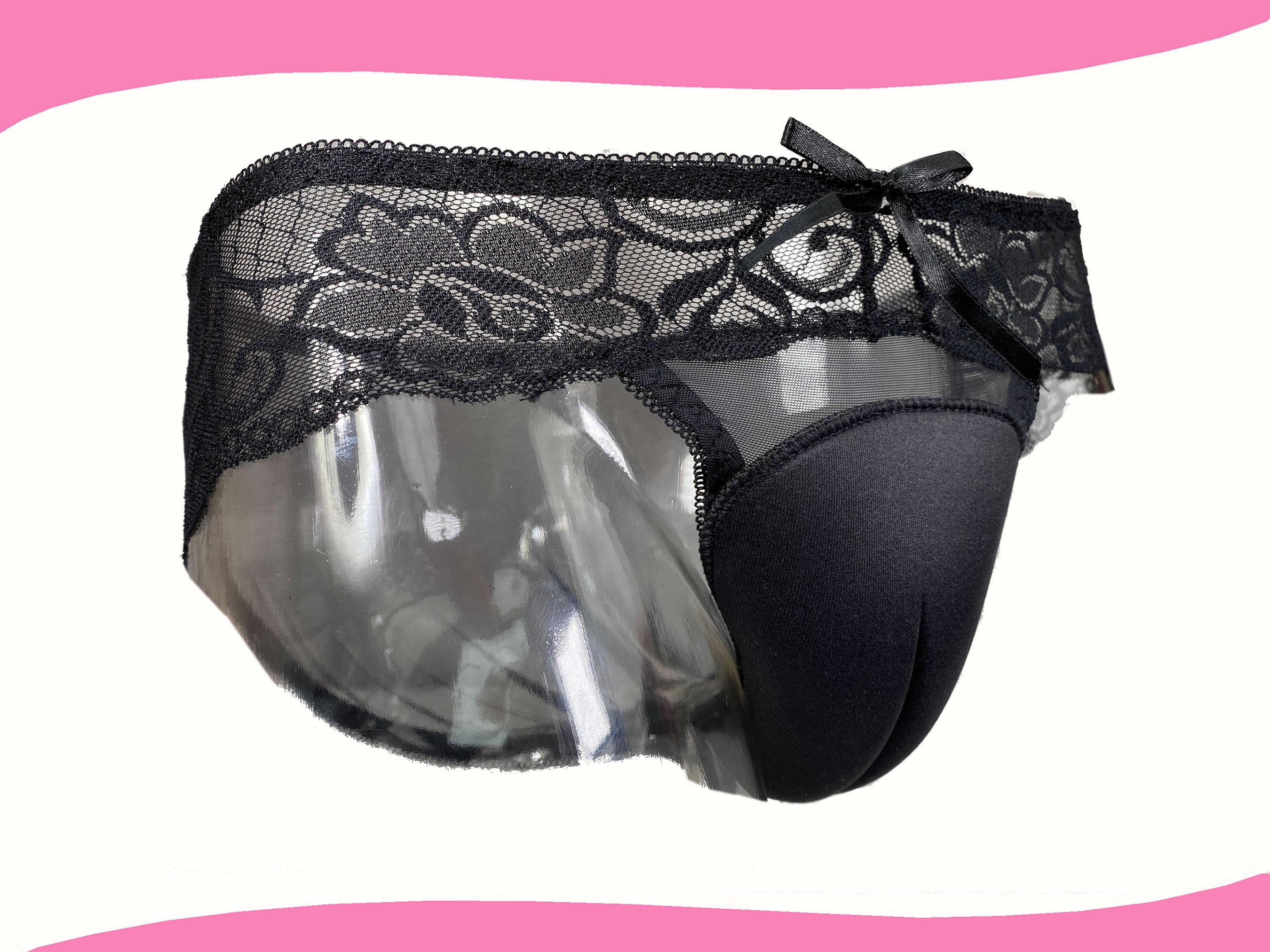 LINRA Hiding Gaff Panty Sexy Soft Lace Underwear Sponge Camel Toe Brief ...