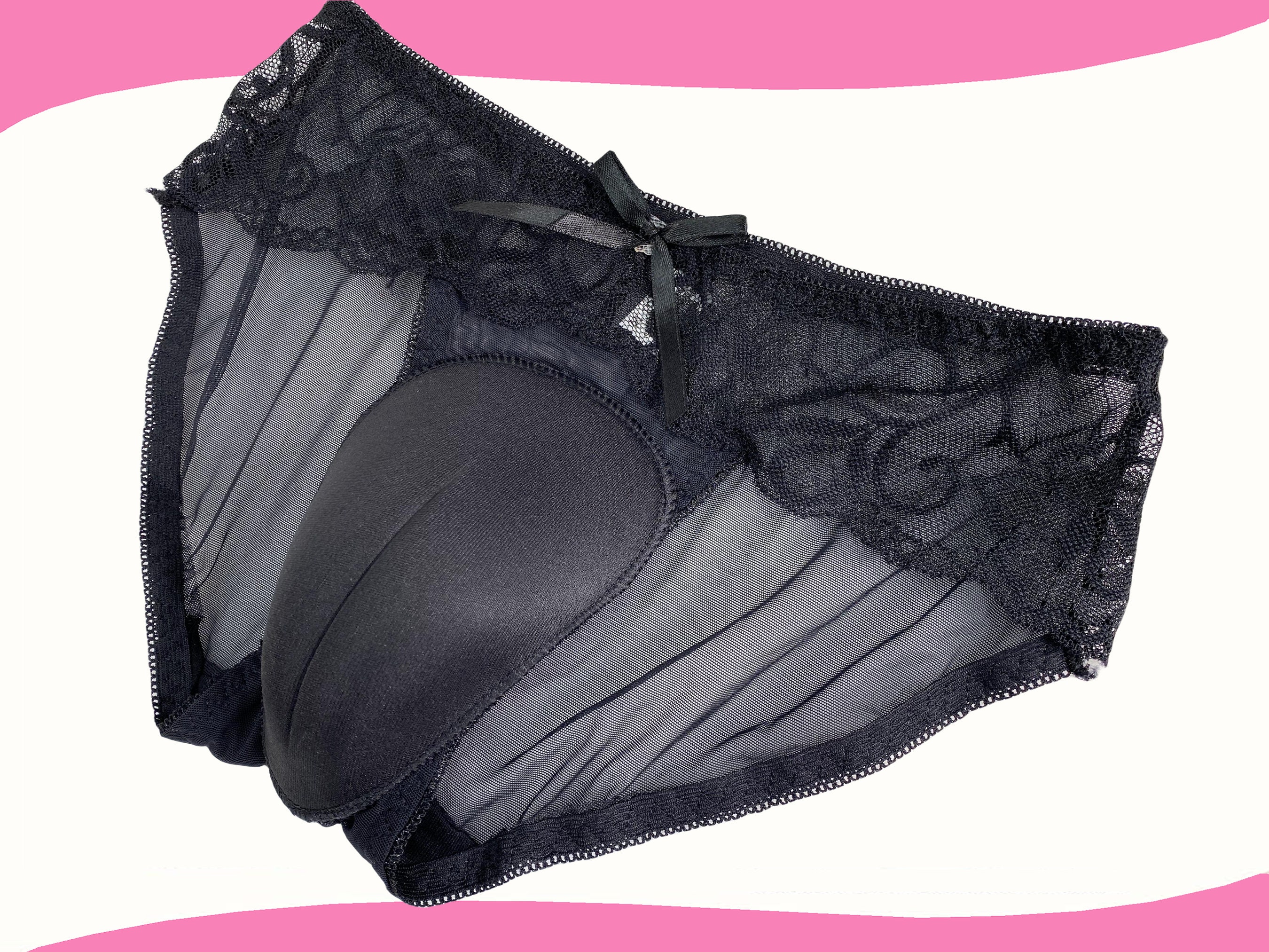 LINRA Hiding Gaff Panty Sexy Soft Lace Underwear Sponge Camel Toe Brief ...