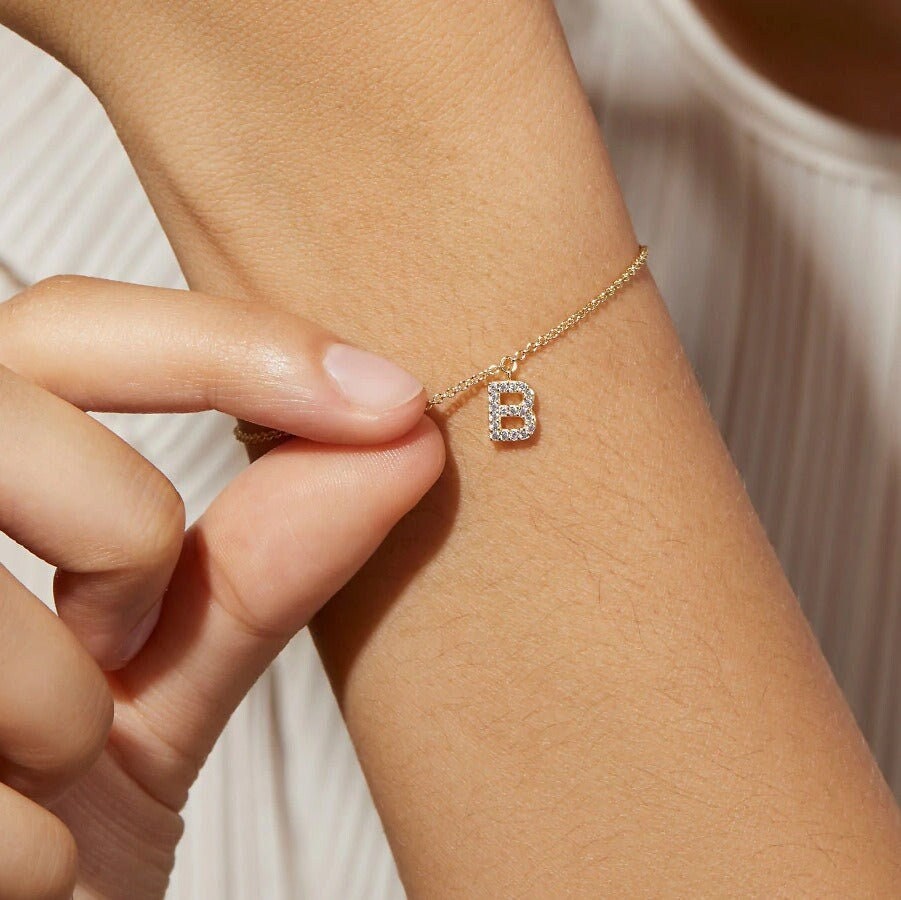 A-Z Custom Initial Bracelet 14K Gold - Etsy