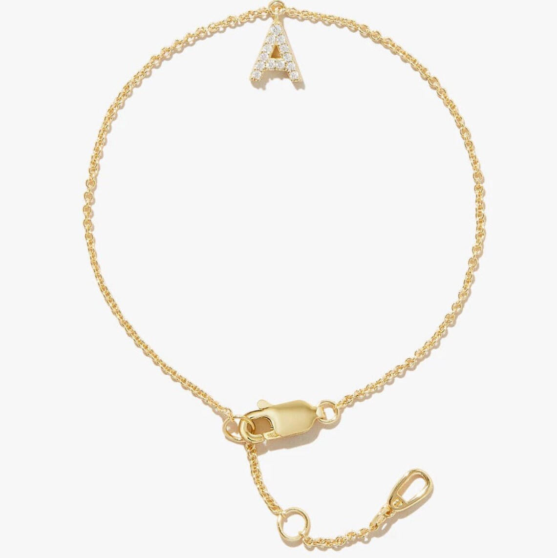 A-Z Custom Initial Bracelet 14K Gold - Etsy