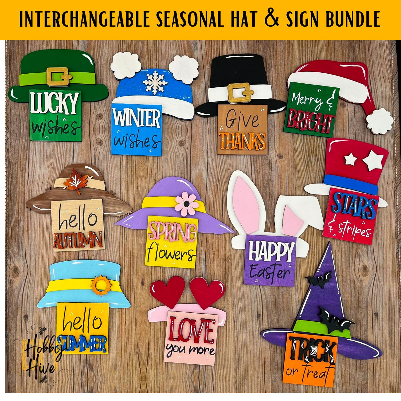 Hand Painted Highland Cow Desk Sign Bundle - Cute Desk Decor With ...