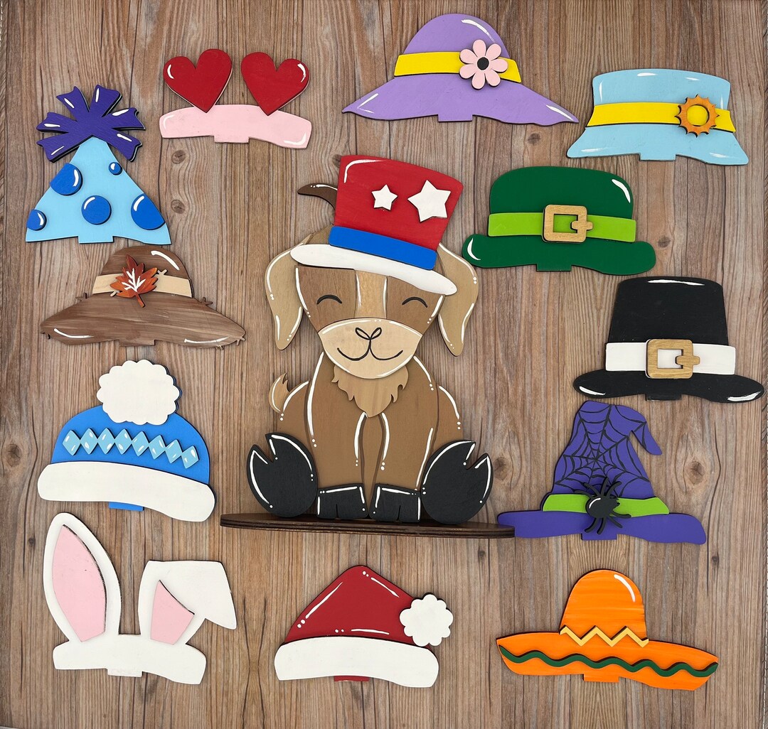 Cute Pygmy Goat Desk Pet With Interchangeable Festive Hats, Animal ...