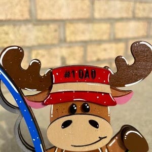 Fathers Day Gift Fishing Moose Desk Buddy, Hooked on Dad, Reel Great ...