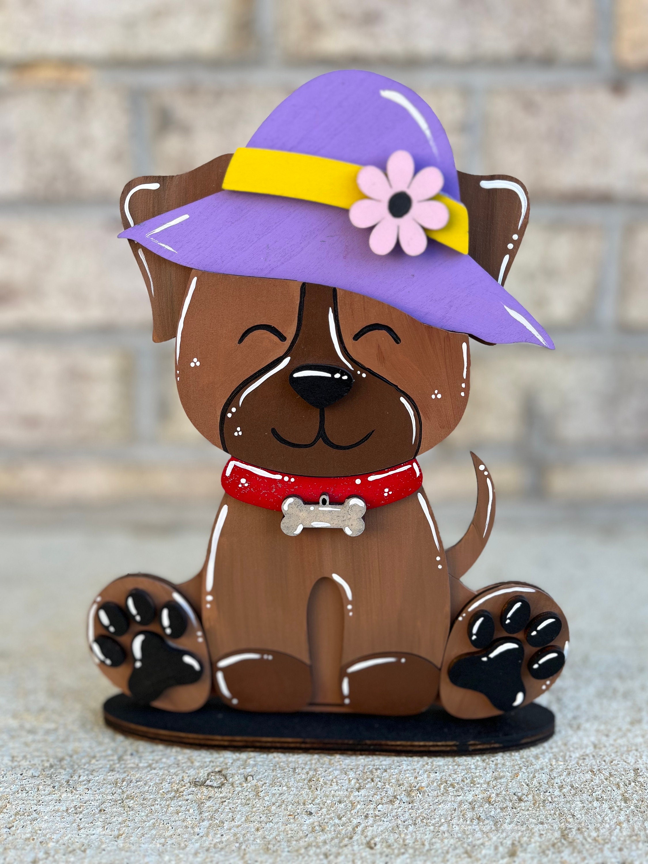 Dog Interchangeable Desk Buddy With Seasonal and Holiday Hats, Dog ...