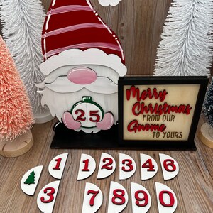 Christmas Gnome, Christmas Countdown, Standing Gnome With Merry ...