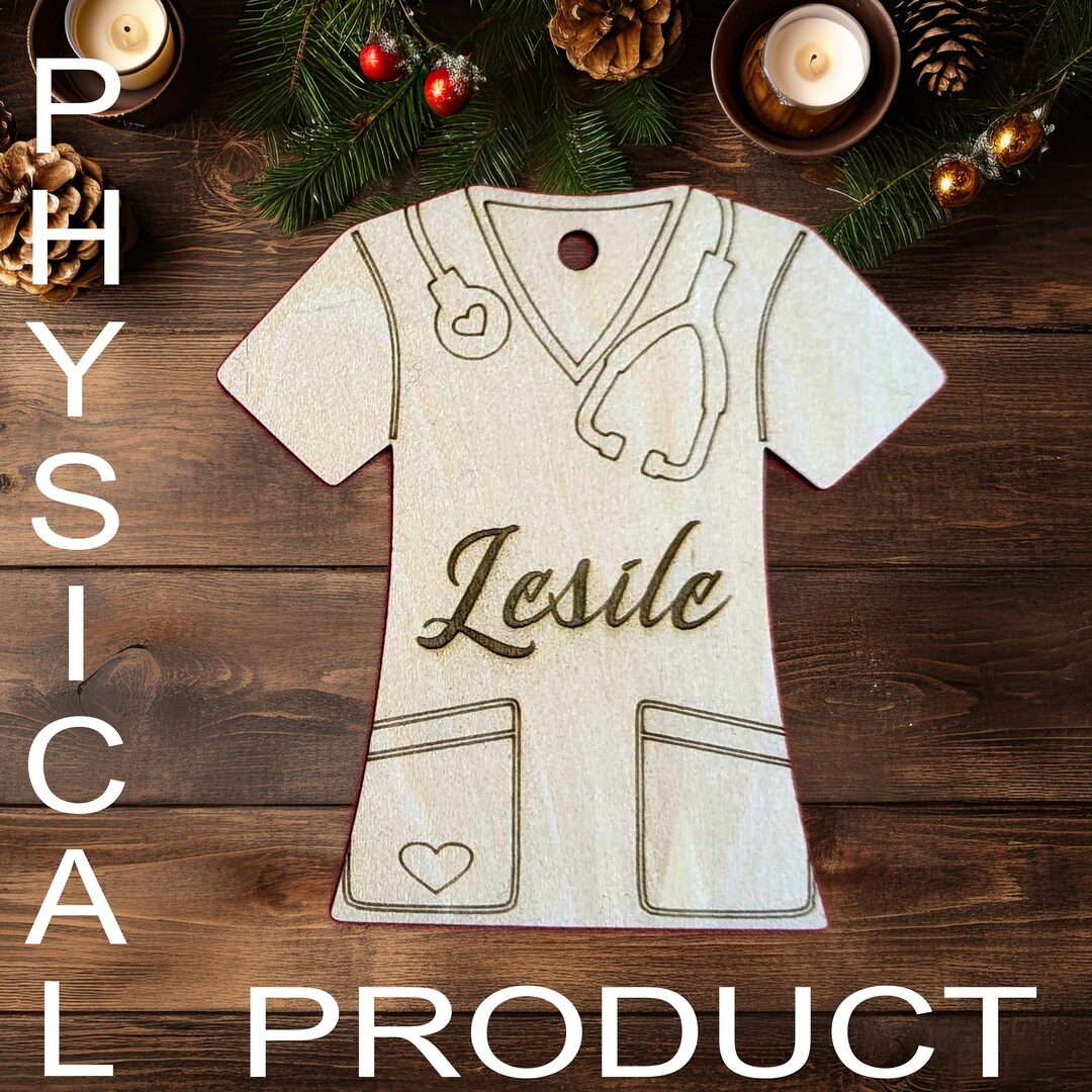 Nurse or Doctor Scrubs Personalized Engraved Christmas Ornament - Etsy