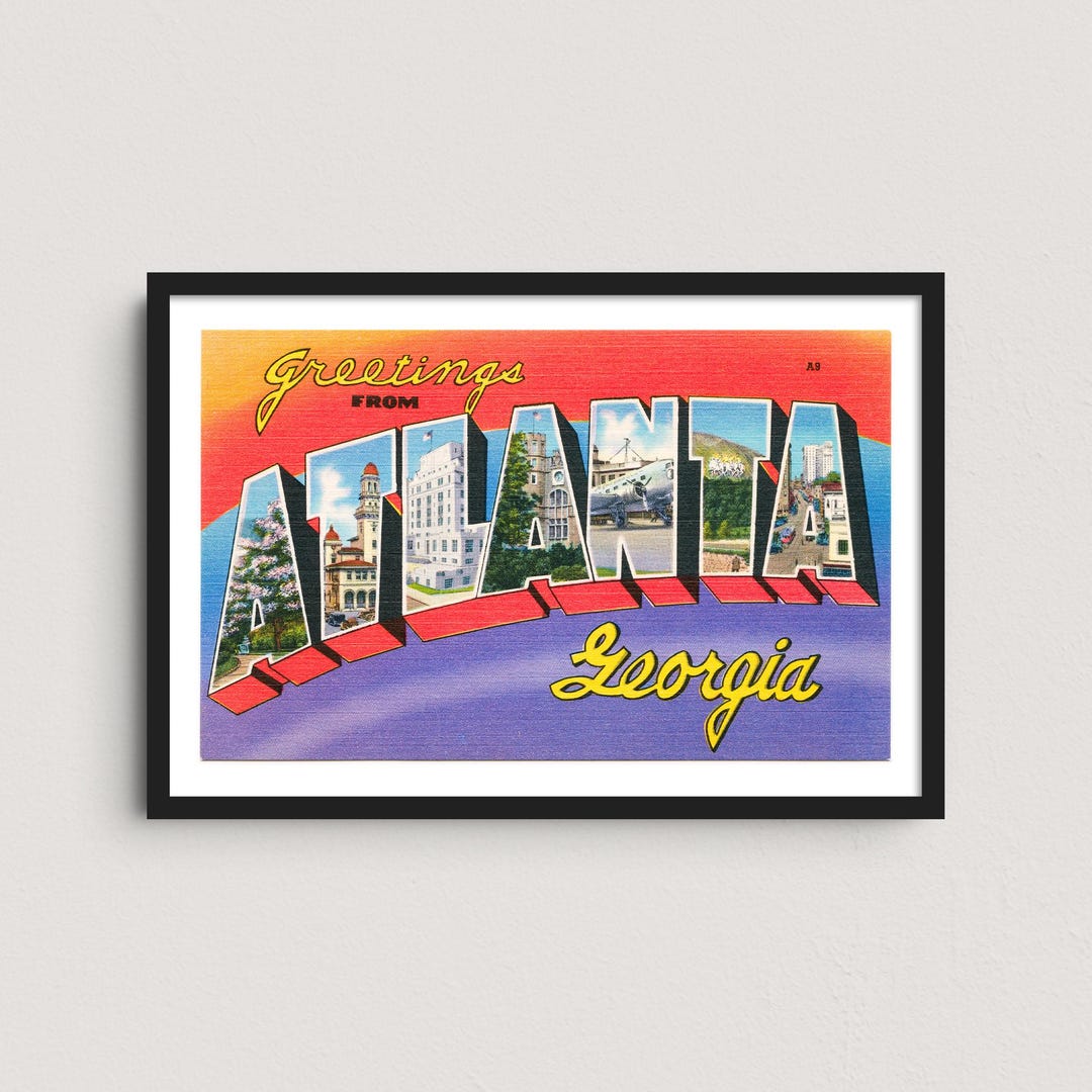 Atlanta GA 1930s Vintage Postcard Art Print - Etsy