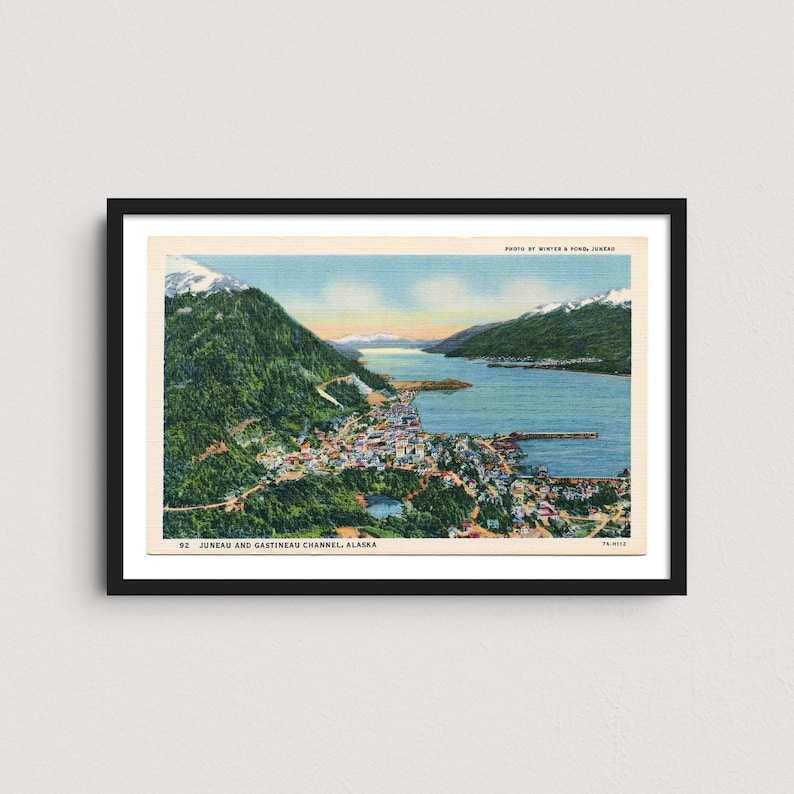 Juneau Alaska 1937 Vintage Postcard Art Print - Etsy