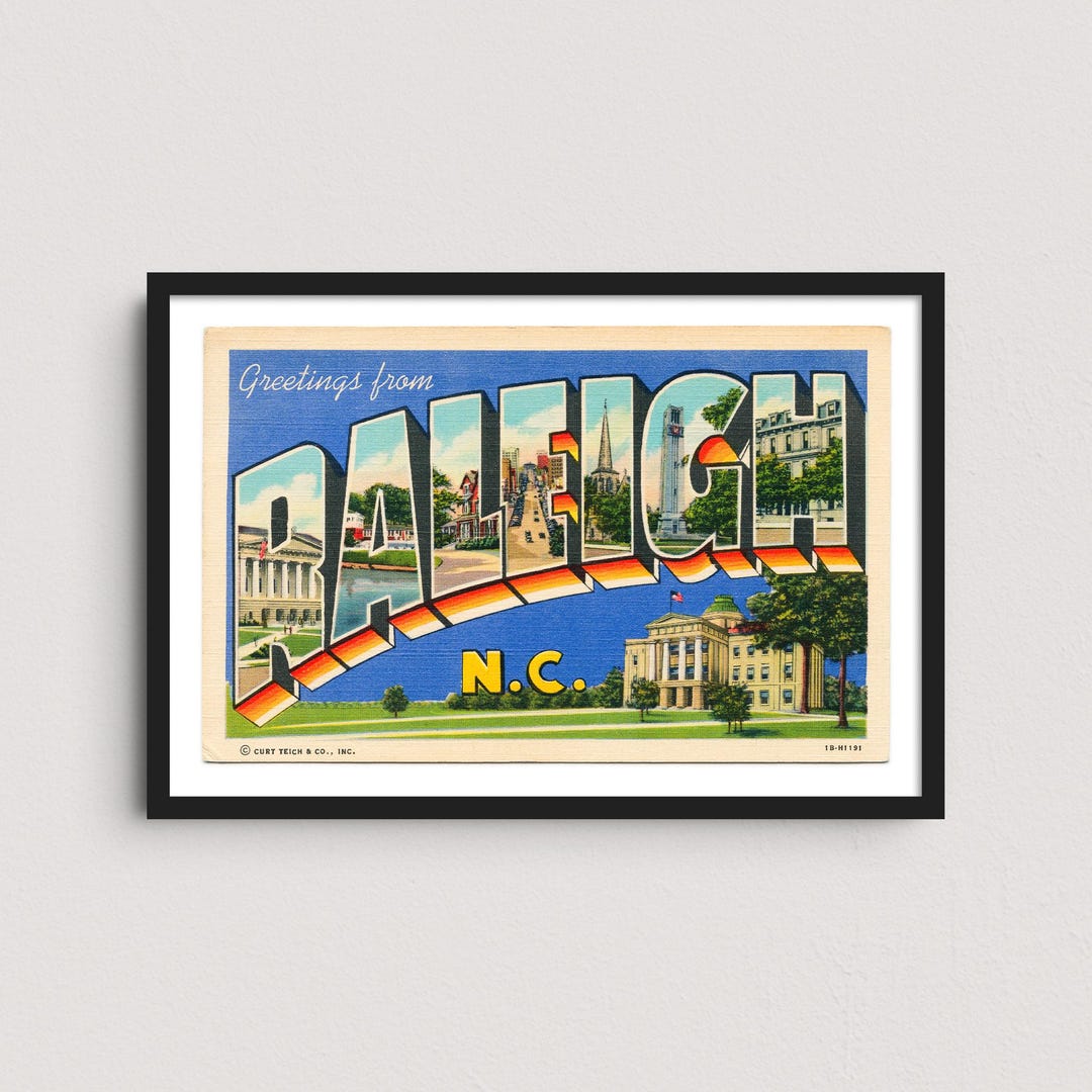 Raleigh NC 1941 Vintage Postcard Art Print - Etsy
