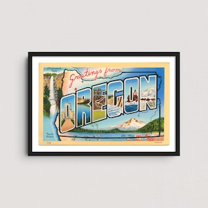 Oregon 1938 Vintage Postcard Art Print - Etsy