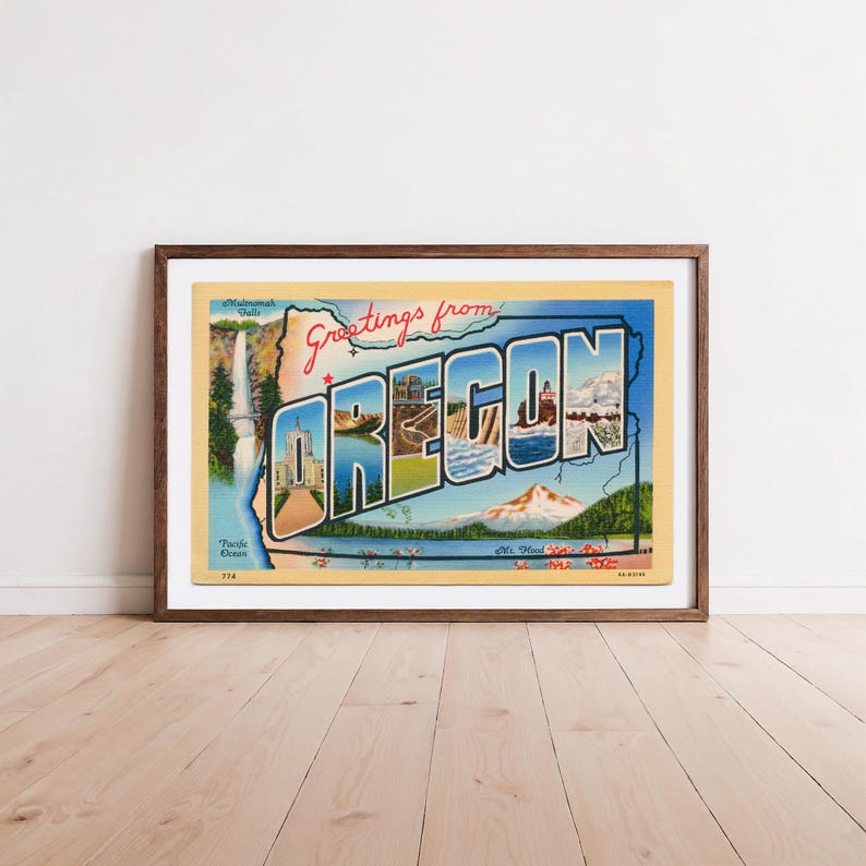 Oregon 1938 Vintage Postcard Art Print - Etsy