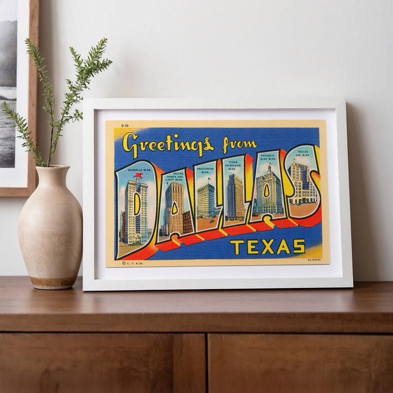 Dallas TX 1936 Vintage Postcard Art Print - Etsy