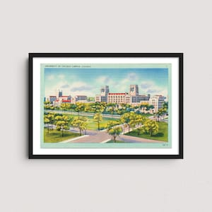 University of Chicago 1940s Vintage Postcard Art Print - Etsy