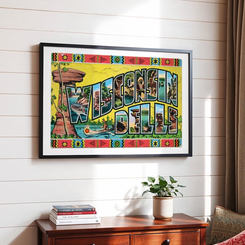 Wisconsin Dells 1940s Vintage Postcard Art Print - Etsy