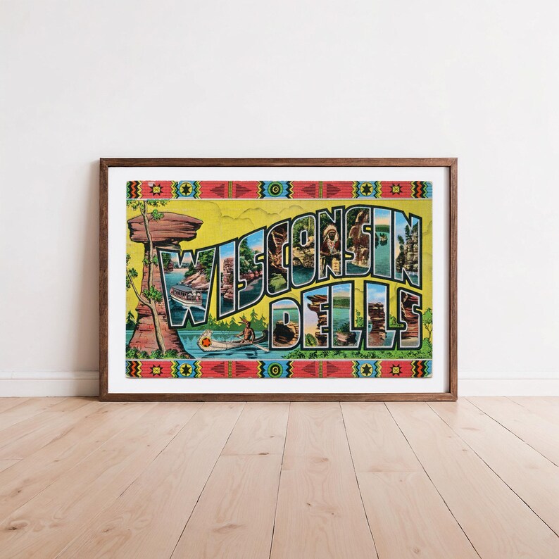 Wisconsin Dells 1940s Vintage Postcard Art Print - Etsy