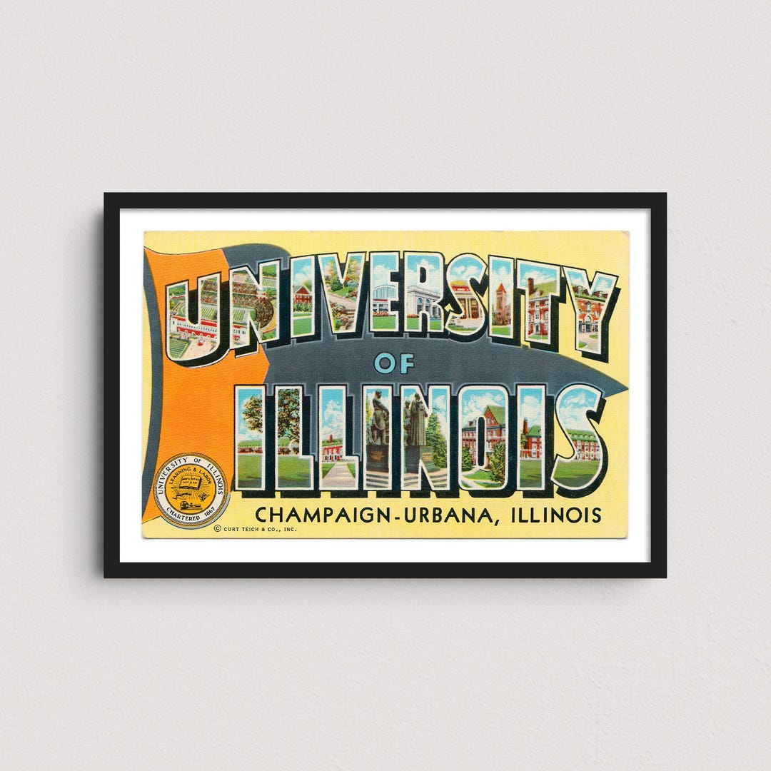 University of Illinois Urbana-champaign Vintage Postcard Print – Retro ...