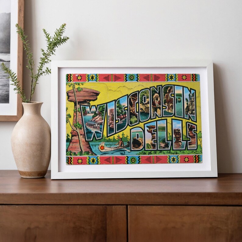 Wisconsin Dells 1940s Vintage Postcard Art Print - Etsy