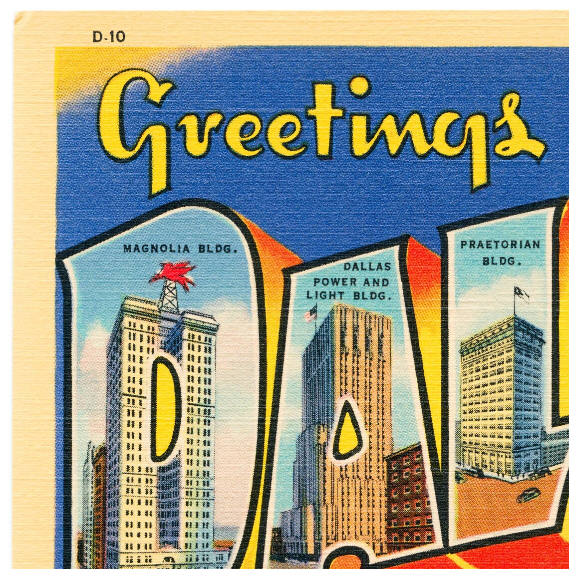 Dallas TX 1936 Vintage Postcard Art Print - Etsy