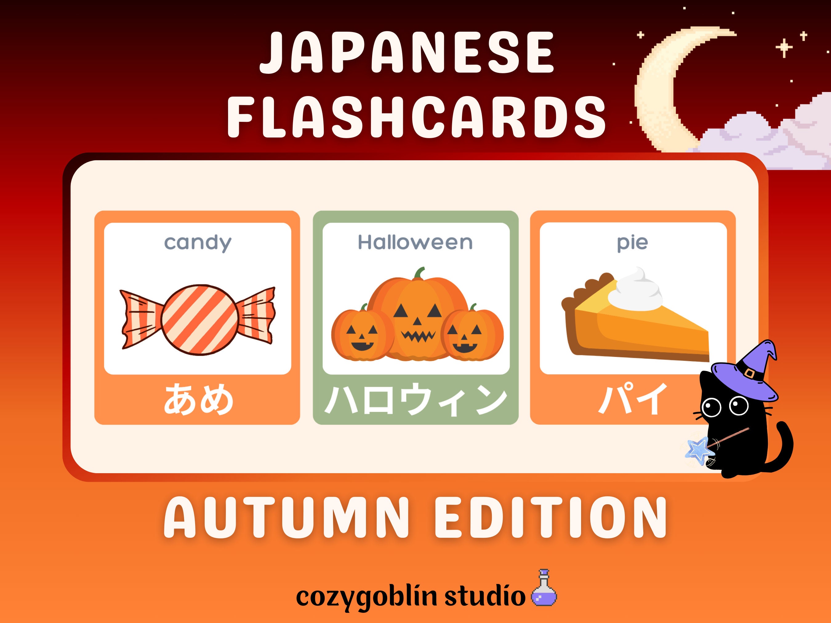 Autumn Flashcards in Japanese - PRINTABLE PDF, Educational Material ...
