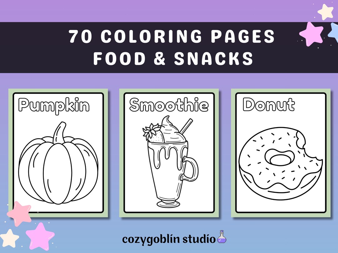 Food Coloring Pages - PRINTABLE PDF, Baby Alphabet Book, Preschool ...
