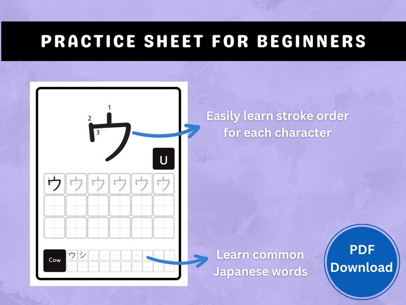 Katakana Workbook - PRINTABLE PDF, Writing Practice Worksheets ...