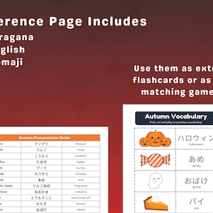 Autumn Flashcards in Japanese - PRINTABLE PDF, Educational Material ...