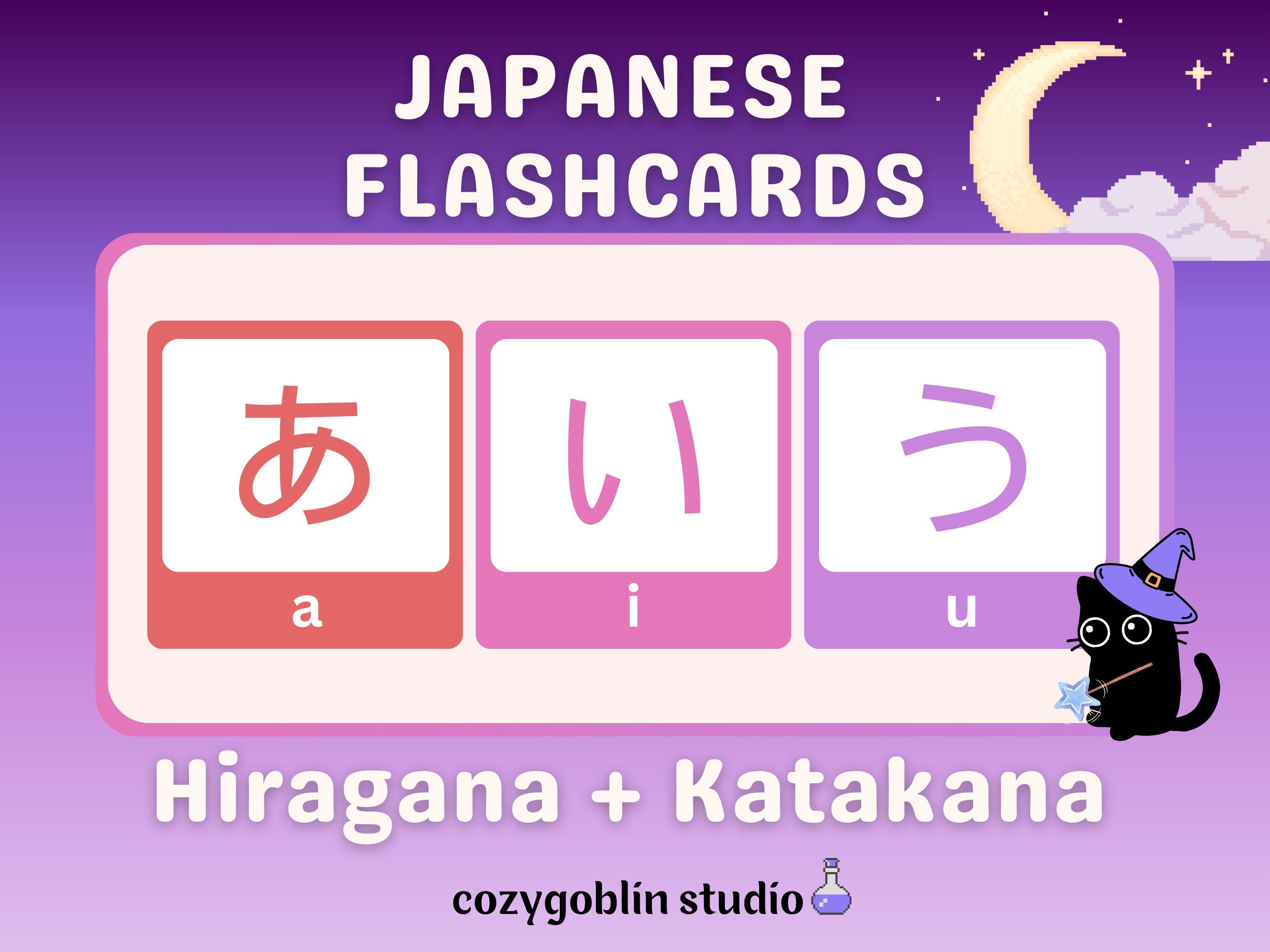Hiragana and Katakana Flashcards - PRINTABLE PDF, Language Learning ...