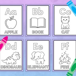 ABC Coloring Pages - PRINTABLE PDF, Baby Alphabet Book, Preschool ...