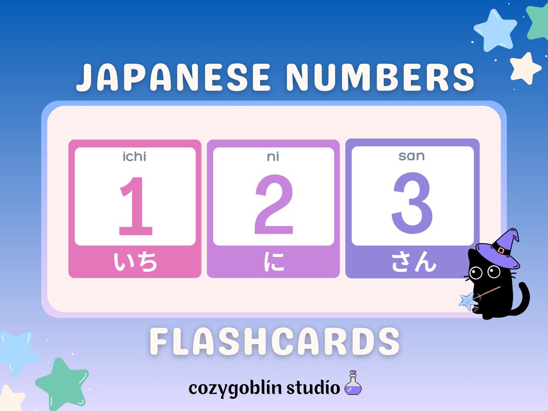 Japanese Numbers Flashcards PRINTABLE PDF Language - Etsy