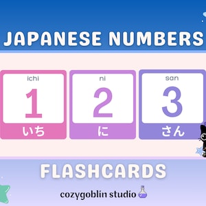 Japanese Numbers Flashcards PRINTABLE PDF Language - Etsy