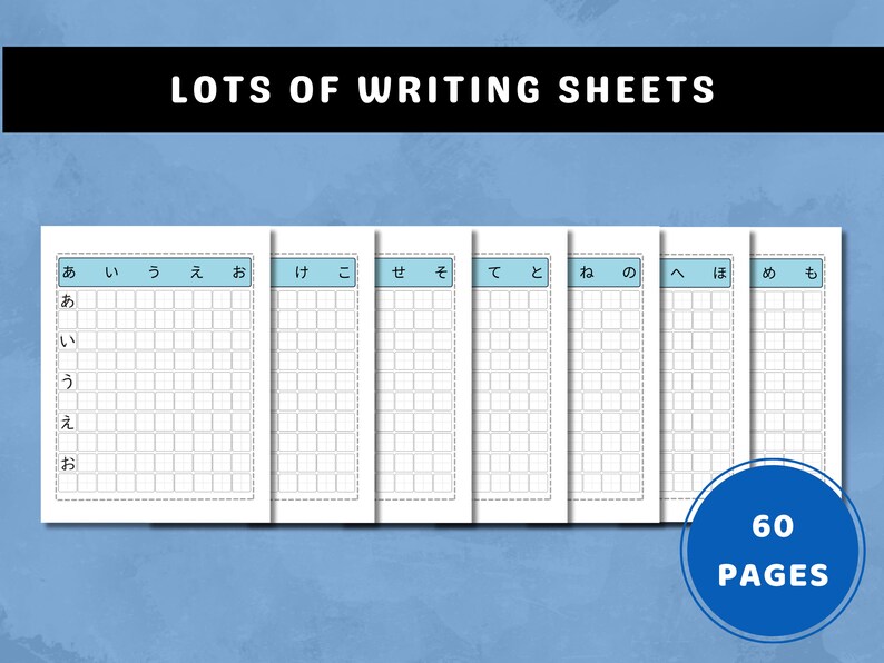 Hiragana Workbook - PRINTABLE PDF, Writing Practice Worksheets ...