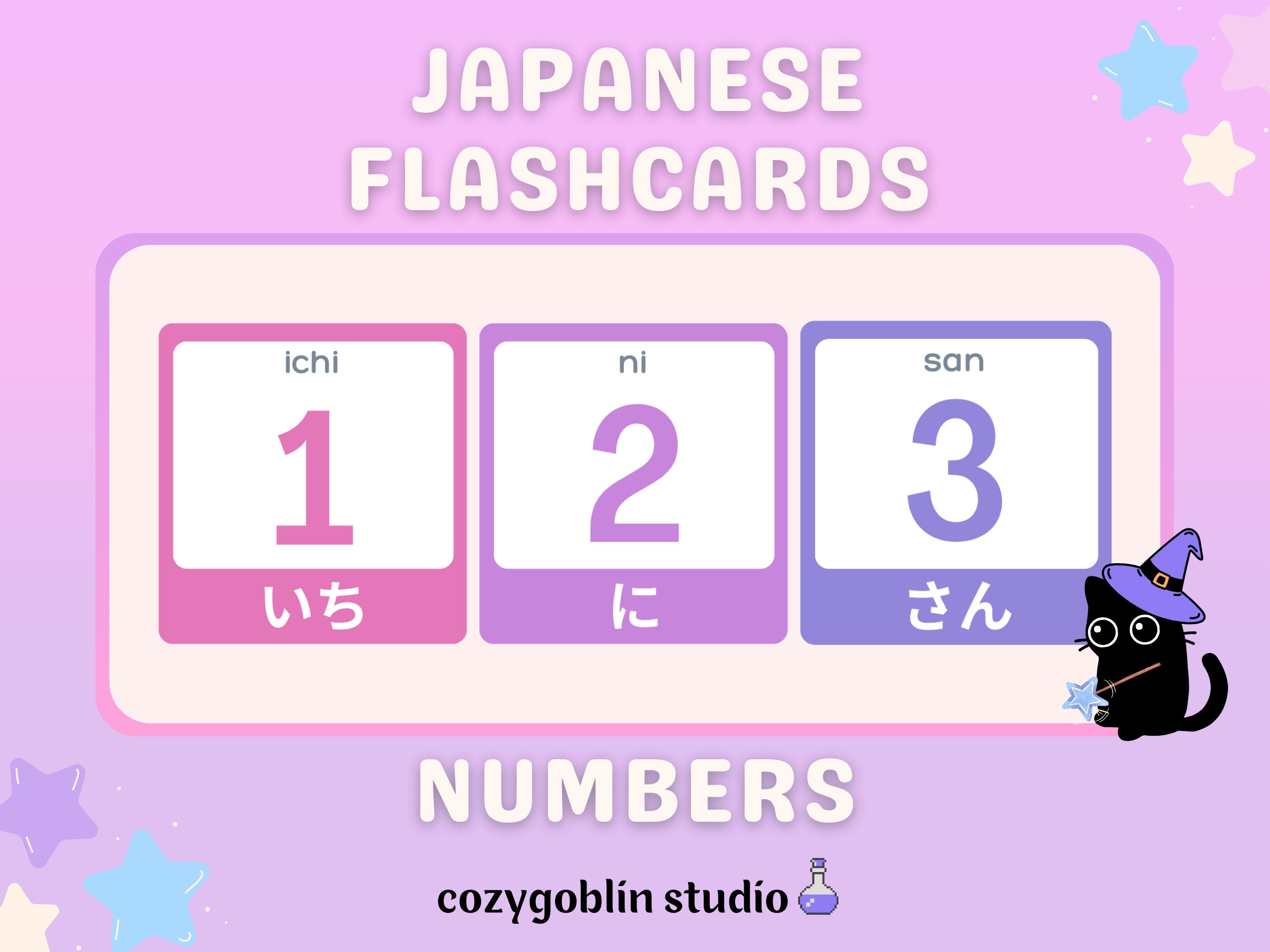 Japanese Numbers Flashcards - PRINTABLE PDF, Language Learning, Study ...